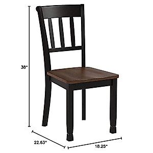 Signature Design by Ashley Owingsville Modern Farmhouse Dining Room Side Chair, 2 Count, Black and Brown