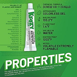 Krazy Fix Super Glue Remover, Gel Formula for Maximum Control, Removes Hardened Glue from All Surfaces (2 x 0.3 oz Tubes)