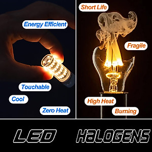 Ziomitus Dimmable E12 C7 Candelabra Led Light Bulbs 4W, Kx-2000 25W-40 Watt Halogen Equivalent, 3000k Warm White T6 Small Base 120V E12 Led Bulbs for Ceiling Fan Light Salt Lamp,450 lm(5Pack)