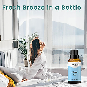 Clean Air Fragrance Oil - ESSLUX Aromatherapy Essential Scented Oils for Diffuser, Massage, Soap, Candle Making Scents, Perfume, Home Fragrance, 30 ml