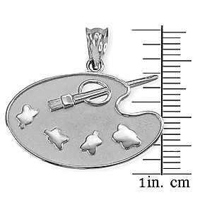Fine 925 Sterling Silver Painter's Palette Charm Pendant