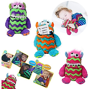 Worry Monster Soft Plush Toy Pink and Green Childrens Write Down Your Worries Cuddly Toy Gosh! Designs 9”