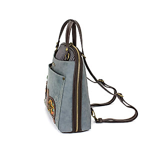 CHALA Convertible Backpack Purse - Women Convertible Shoulder Purse with Adjustable Strap - Two Turtle - Indigo