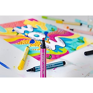 STABILO Premium Felt Tip Pen with Thick Chisel Tip Pen 68 MAX - ARTY - Pack of 24 - with 24 Different Colours