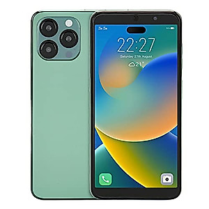 Vikye 6.1in Smart Phones 3G WiFi GPS Cell Phones for Men Women Adults 4GB 64GB 7000mah 800W 1600W 100‑240V US Plug (Green)