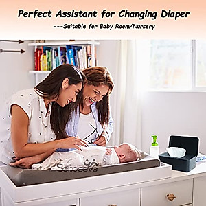 Wipes Dispenser, Wipe Holder for Baby & Adult, Seposeve Refillable Wipe Container, Keeps Wipes Fresh, Far from Dirty Wipes, Easy Open/Close Wipes Pouch Case, Black