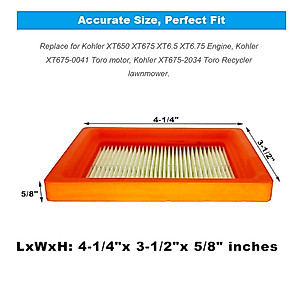 ZLKSKER 14 083 15-S 14 083 16-S Air Filter Replacement for Kohler XT650 XT675 Lawn Mower Engine, Lawn Mower Parts (1)