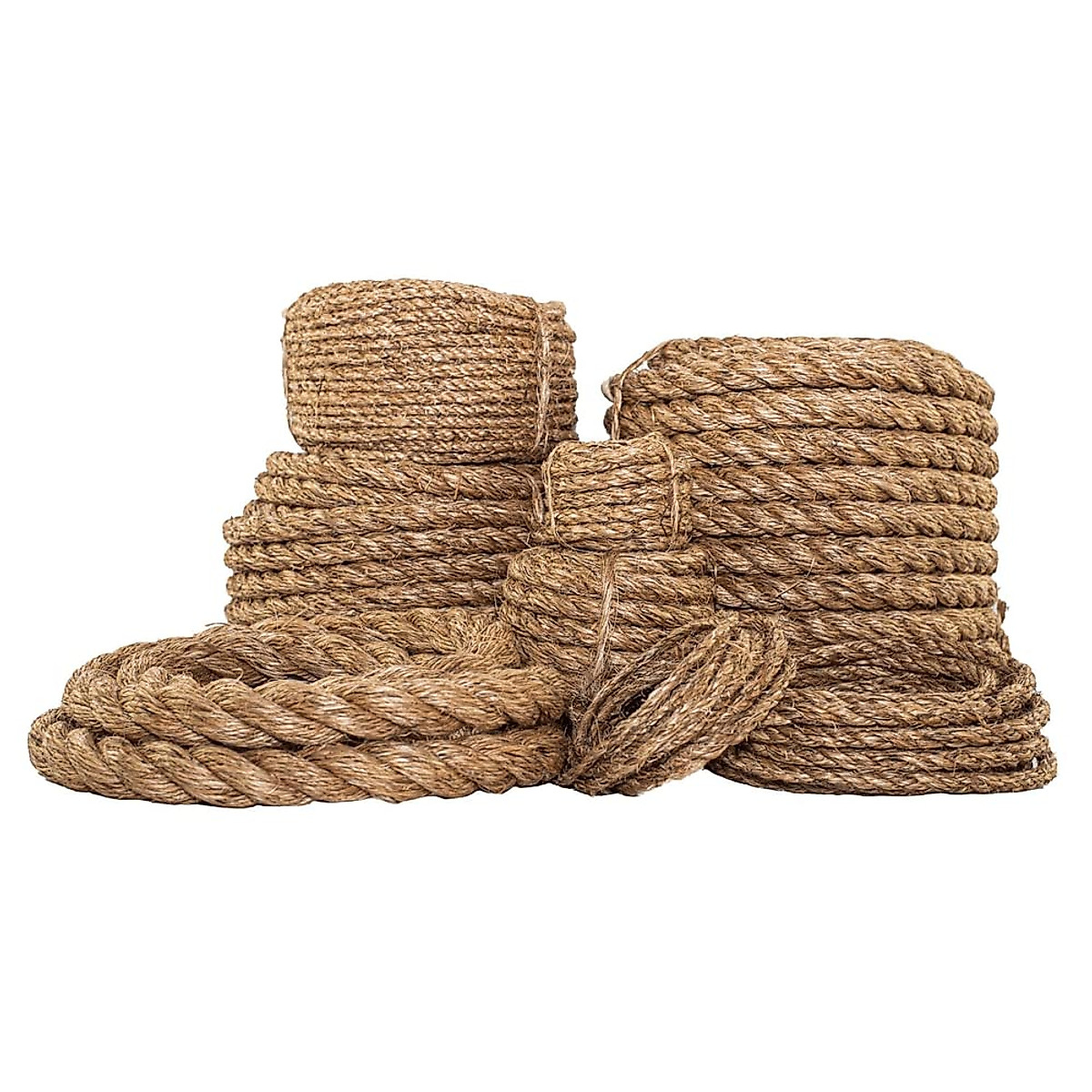 SGT KNOTS Twisted Manila Rope - Natural 3 Strand Fiber Hemp Rope for Indoor and Outdoor Use - Multipurpose Manila Rope for Crafts, DIY Projects, Home Decorating, Climbing - 1/2 in x 10 ft
