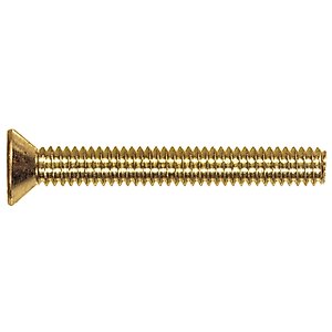 The Hillman Group 2111 Flat Head Slotted Machine Screw, 10-24 x 1-1/2-Inch, Brass, 14-Pack