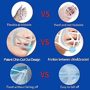 Upgraded 3D Silicone Face Mask Bracket with Earloops,Breathe Cup Turtle Shape,Cool Insert for More Breathing Room,Inner Support Frame,Breathable Spacer Keep Fabric Off,Lipstick Protector(Black,5PCS)