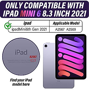 Deokke Compatible with iPad Mini 6 Case 8.3 Inch 2021,iPad Mini 6th Generation Case with Pencil Holder,Soft TPU Back Case,Auto Sleep/Wake Cover with 2nd Pencil Charging-Brown Cow Pattern Western