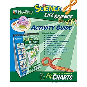 NewPath Learning 10 Piece Mastering Middle School Life Science Curriculum Mastery Flip Chart Set, Grade 5-9 Multi, 12 L X 18 W in