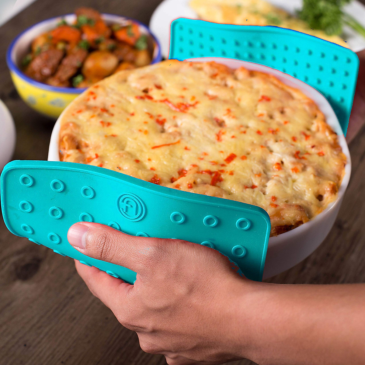 Premium Silicone Pot Holder for Pots/Pans | Multipurpose Trivets | Hot Pad, Spoon Rest, Coaster and More | 2 Pads | Featuring Heat Resistant Core Tech | UpGood Pro Series (Cool Kitchen Tools, Teal)