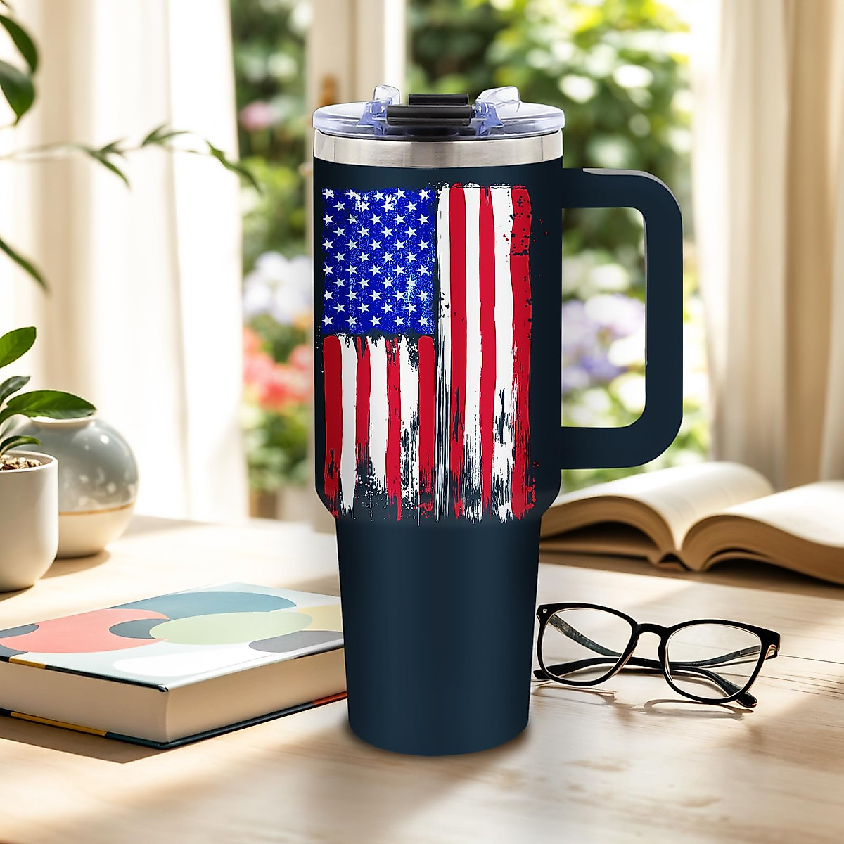 DUUV 40 Oz Tumbler, Truth Really Upsets Most People Quote, Stainless Steel Insulated Mug with American Flag, Gift for Patriotic Americans