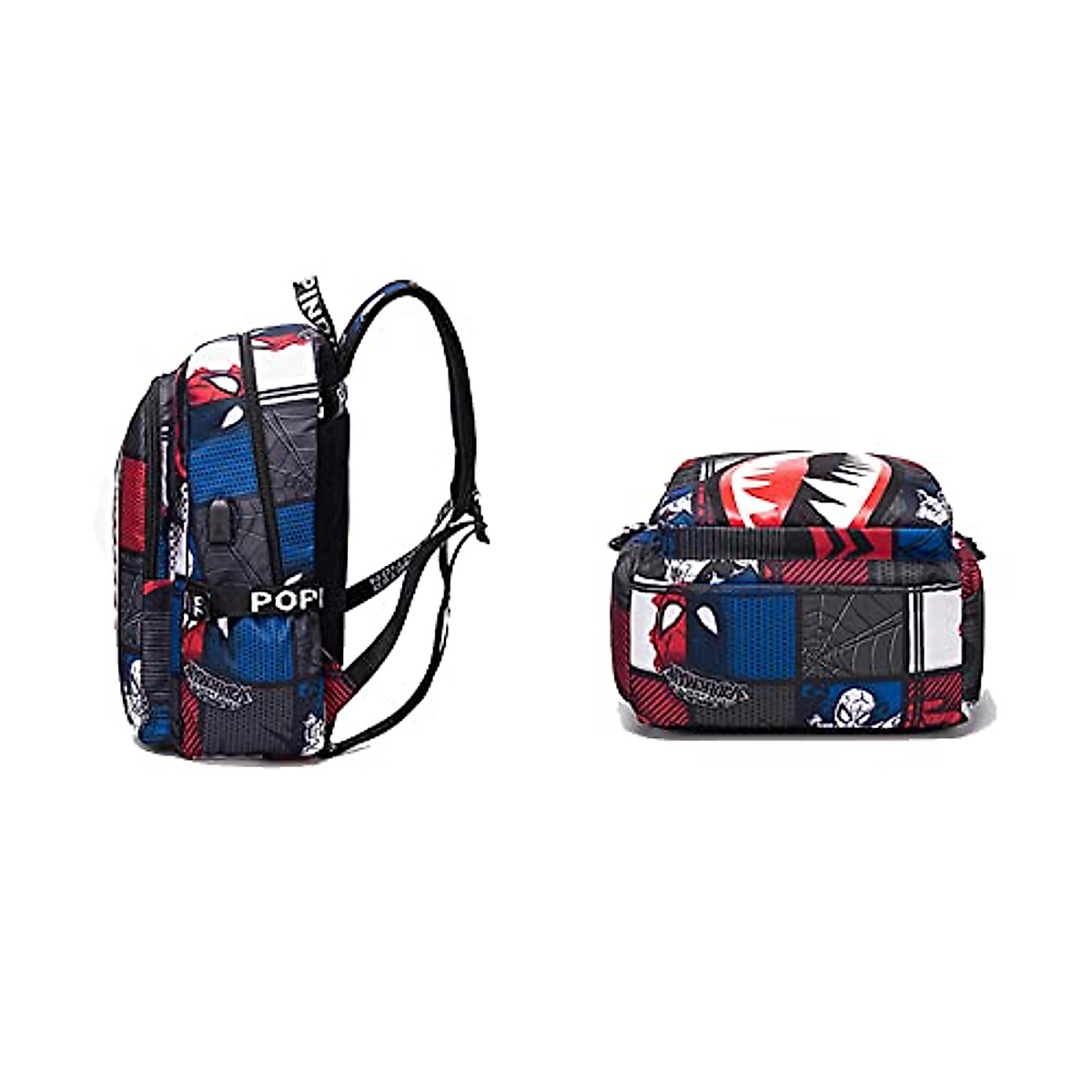 EFBJIXY Kids Backpack Shark Bookbags Boys Schoolbag With USB Lightweight Water Resistant (red)