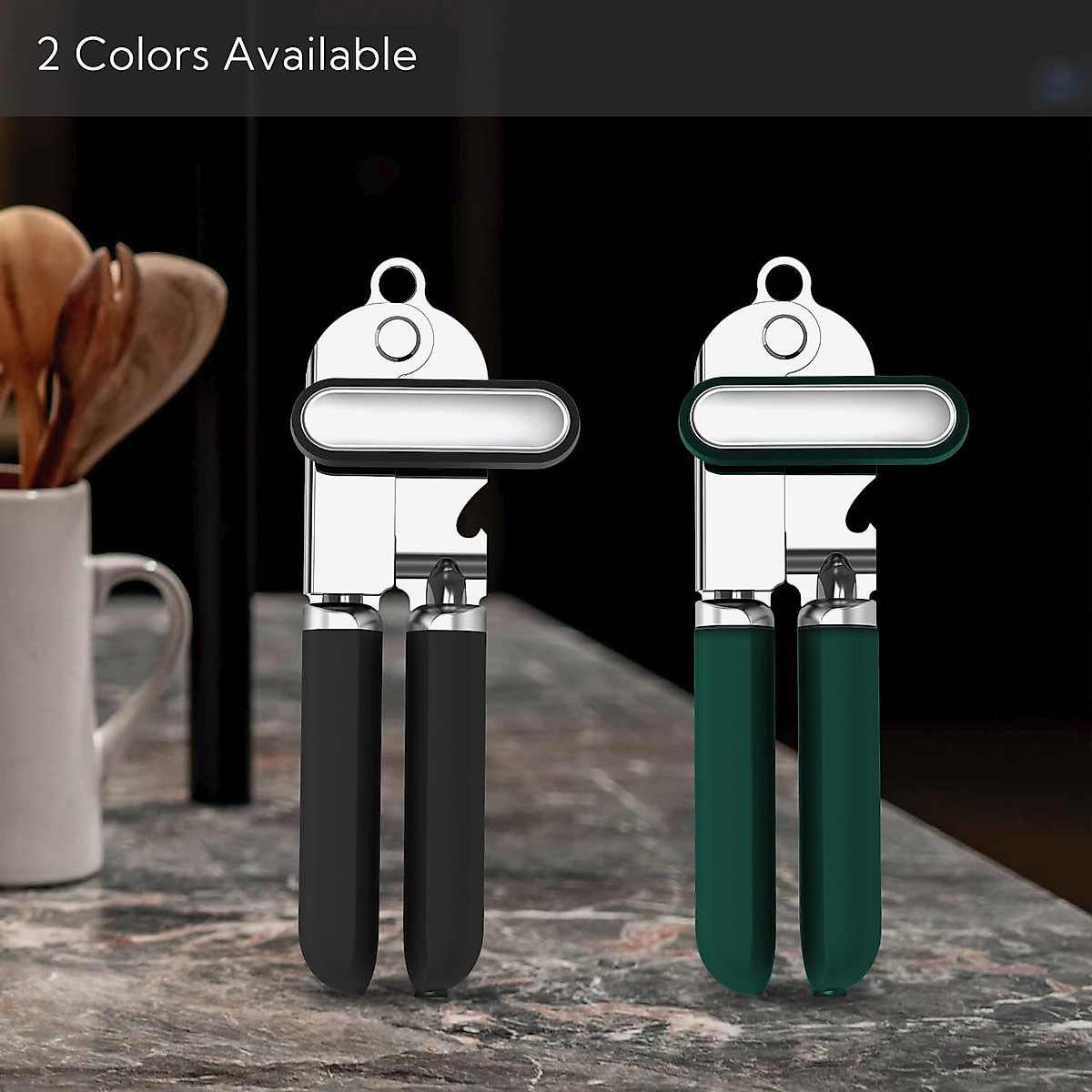 KITCHENDAO Manual Can Opener, Super Sharp Sandvik 12C27 Blade, Handheld Can Opener with Magnet, Smooth Edge Cut, Soft Grip, Oversized Knob for Seniors & Arthritis, Easy to Use, Green