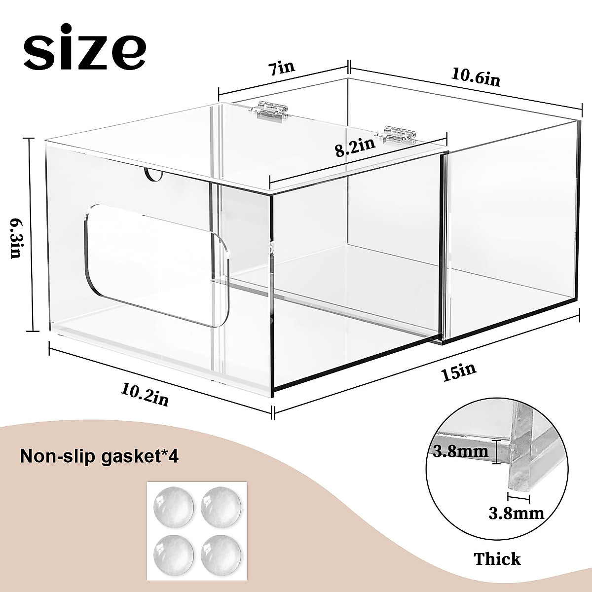 upcessory Acrylic Trash Bag Dispenser, 2 in 1 Extra Large Under Sink Garbage Bag Organizer, Kitchen Trash Bag Storage Holder with Lid for 13 30 33 Gallon Garbage Bag