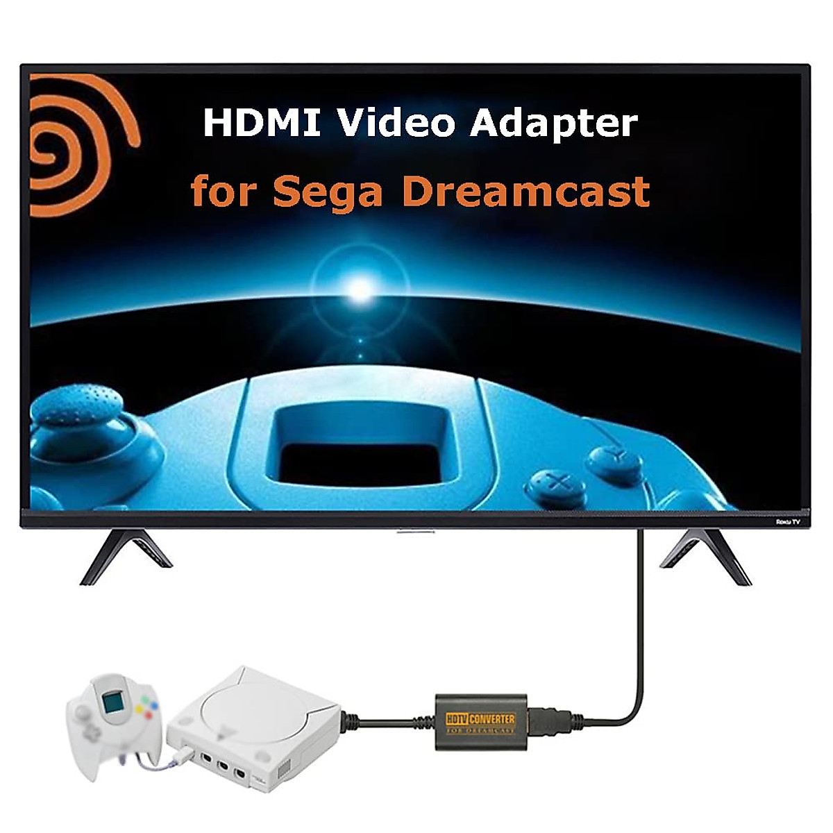 High Definition Video Converter High Definition Simultaneous Display Adapter DC Console Plug and Play Sega Dreamcast VGA to Converter for Sega Dreamcast