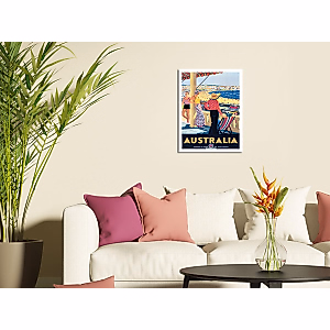 Australia - Bondi Beach New South Wales - Vintage Travel Poster by Percy Trompf c.1929 - Master Art Print (Unframed) 9in x 12in