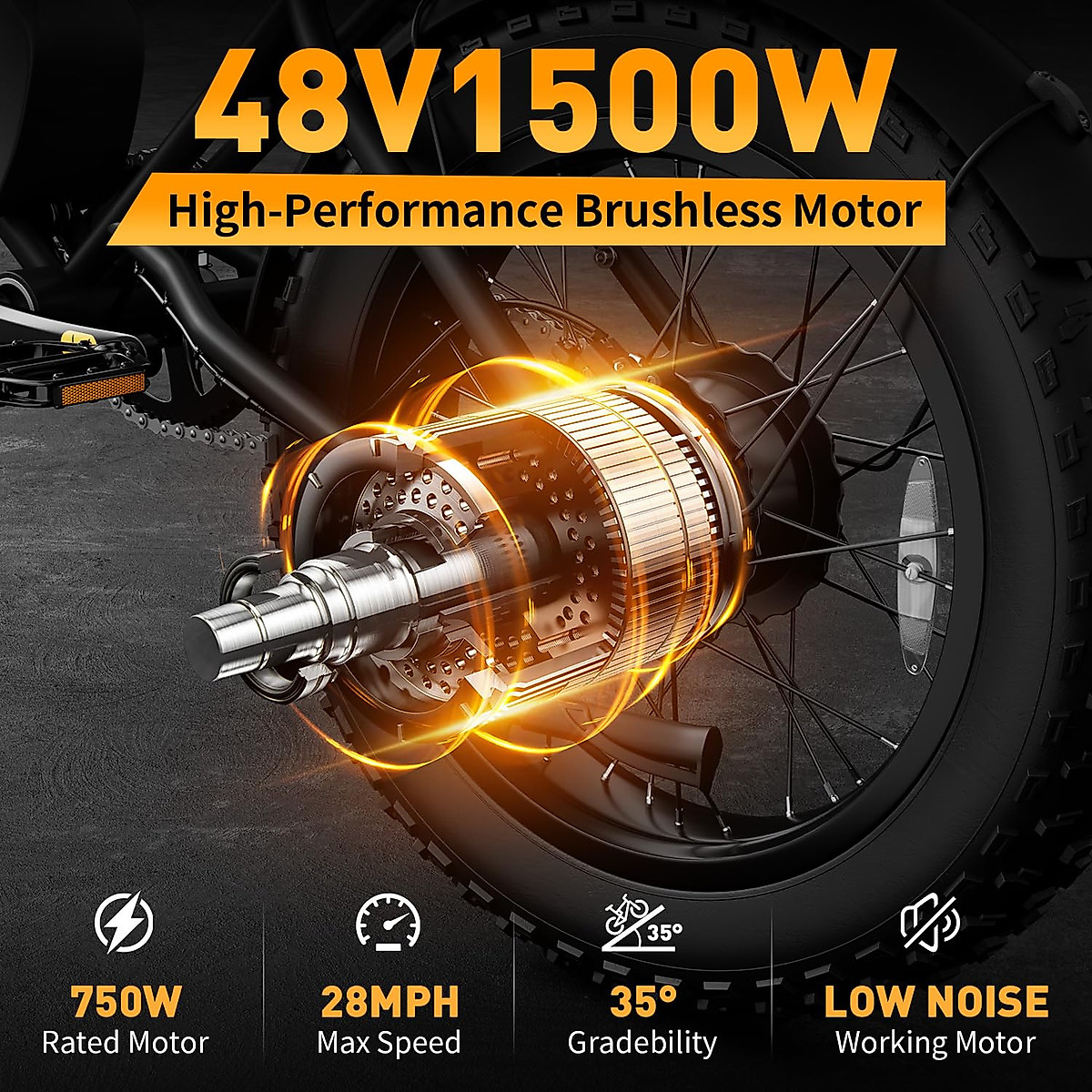 MEELOD DK200 Electric Bike for Adults with1500W Motor 28MPH& 30-45 Miles Commuting Electric Bike 48V 13Ah E-Bike 20" 4.0 Fat Tire Electric Bicycle for Beach,Snow, Mountains, Road