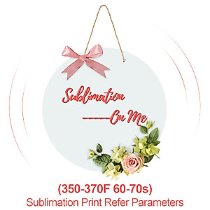 Jetec Sublimation Door Hanger Outdoor Hanging Vertical Sign Welcome Wreaths Front Door Round Wood Hanging Front Door Sign for Home, Garden,Yard, Bar