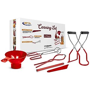 EFTA 6 Pieces Canning tools|Canning supplies Kit,include Jar Lifter, Canning Funnel, Canning Tongs, Lid Lifter, Bubble Popper, | Ideal Picking Kit With Stainless-Steel |.