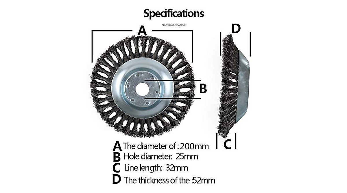 8 Inch Wire Wheel Brush for Weed & Rust Removal | Garden & Driveway