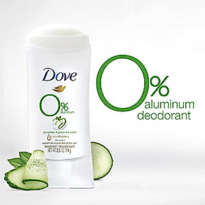 Dove 0% Aluminum Deodorant Stick Non irritating for Underarm Care Cucumber and Green Tea, 2.6 Oz