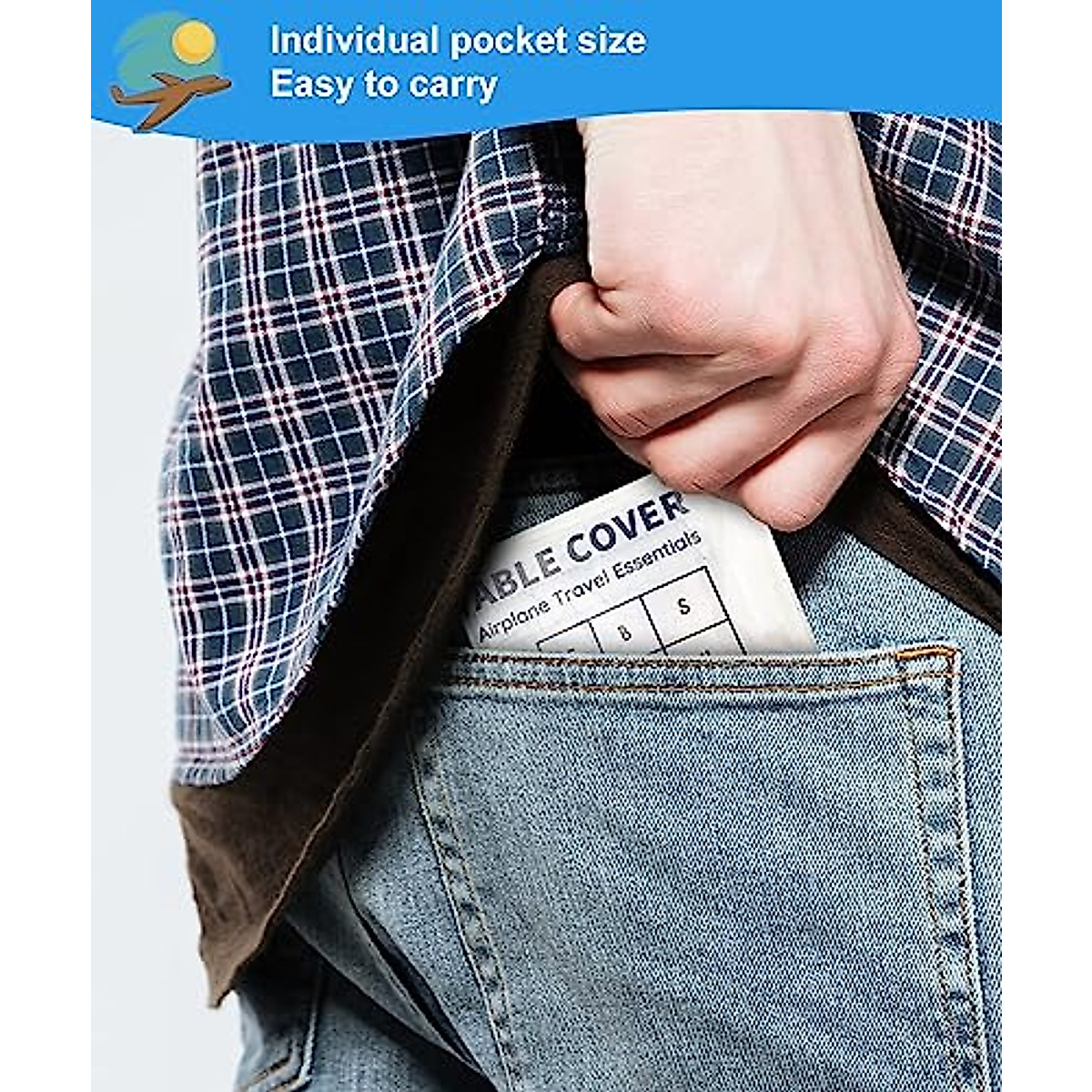 Airplane Travel Essentials Tray Table Cover, 10 Pack Disposable Placemats Provide Safe Fresh Table Surface, Travel Accessories Must Haves for Kids Baby, Toddlers, Women