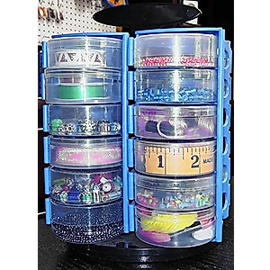 TIDY CRAFTS QUAD STOW N GO BLUE BEAD, JEWELRY, NOTIONS AND CRAFTS ORGANIZER
