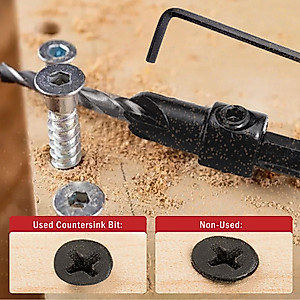 AIMLENTOOL Countersink Drill Bit Set, 5PCS Tapered Drill Bits, M2 Countersink Set with 1/4" Hex Shank Quick Change and 1 Allen Wrench for Woodworking, Pilot Screw Hole Set for Soft & Hard Wood