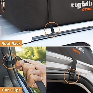 Rightline Gear 100R20 Range 2 Weatherproof Rooftop Cargo Carrier for Top of Vehicle, Attaches With or Without Roof Rack, 15 Cubic Feet, 40 x 36 x 18 inches, Black