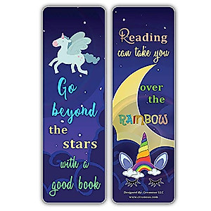 Creanoso Cool and Amazing Unicorn Bookmarks (30-Pack) – Stocking Stuffers Gift for Girls – Party Favors Supplies – School Classroom Giveaways – Book Reading Rewards Incentive – Girl’s Party Supply
