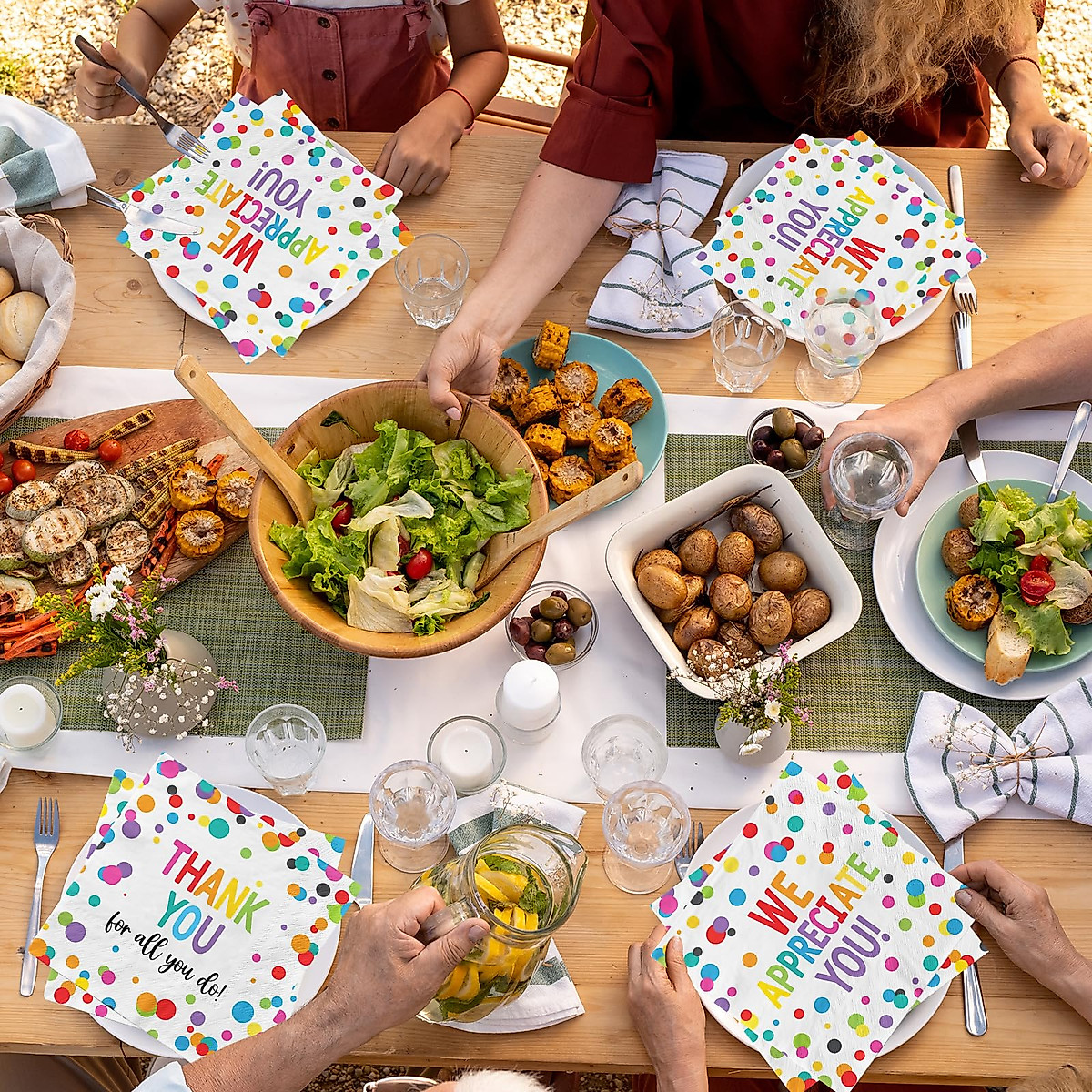 Appreciation Decorations,40pcs Thank You Napkins We Appreciate You Napkins Employee Appreciation Decor for Volunteer Appreciation Teacher Doctor Graduation Appreciation Party Decor