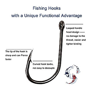 300PCS Small High-Carbon Steel Barbed Fishing Hooks with Holes, 10 Specifications of Fishing Hooks, Portable Boxed Hooks, Powerful Hooks That Can Adapt to Various Fishing Environments