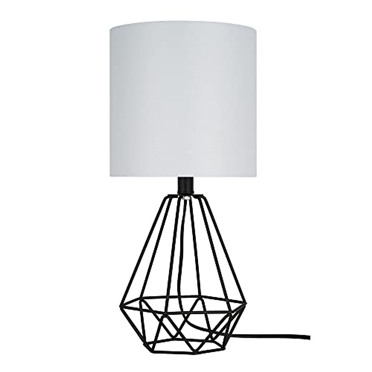 Catalina 22771-001 Mid-Century Modern Open Metal Cage Table Desk Lamp, 17.25", Matte Black