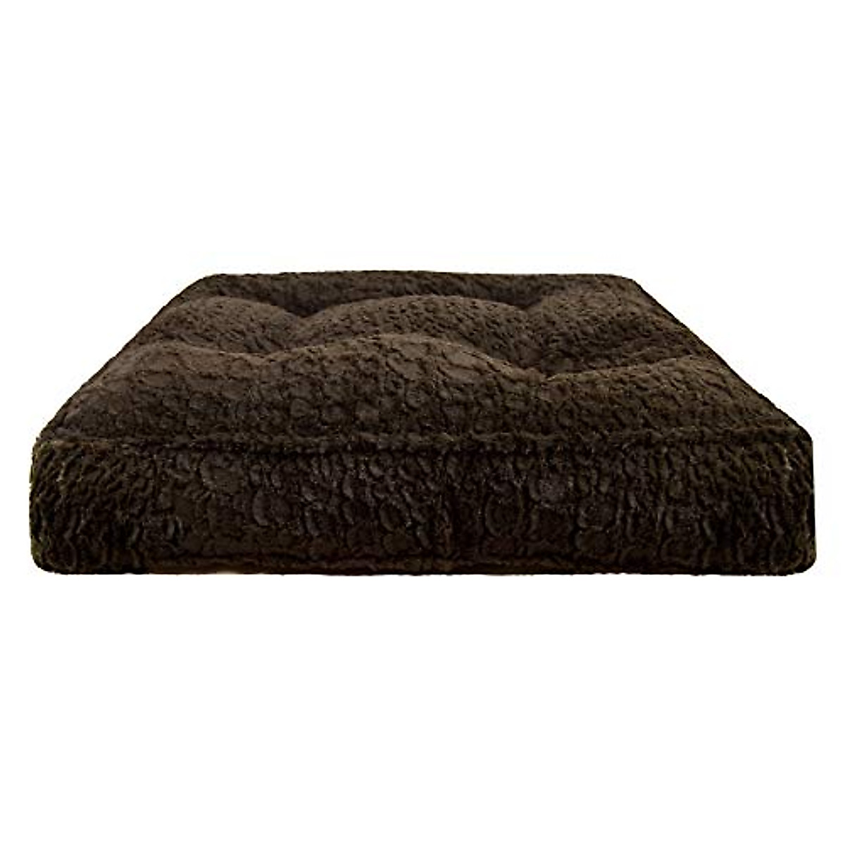 Bessie and Barnie Serenity Brown Luxury Extra Plush Faux Fur Rectangle Pet/Dog Bed (Multiple Sizes)