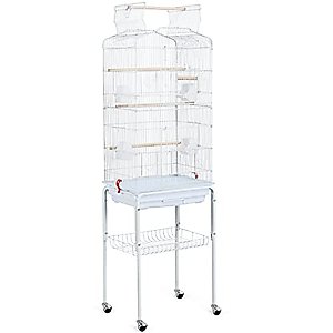 Yaheetech Open Playtop Parakeet Bird Cage for Parrots Cockatiels Conures Lovebirds Canaries Finches, Large Standing Bird Cage with Rolling Wheels