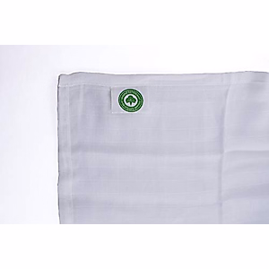 Organic Cotton White Swaddle Blanket for Newborn - GOTS Certified White Muslin Swaddle Blanket - Newborn Baby Gauze Swaddling Blanket - 100% Certified Organic Cotton - 47”x47” (1 Swaddle)