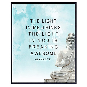 Zen Decor - Buddha Wall Art for Spa or Yoga Studio - Spiritual Meditation Gift for New Age Buddhist, Buddhism Fan - Wall Decoration for Living Room, Bathroom, Bedroom - 8x10 UNFRAMED Poster Print