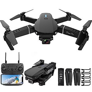 Mini Drone with Camera for Adults - Christmas Toy Gift for Teenage Boy Girl Beginner Age 14 Years Old - RC Quadcopter Multirotors | Foldable UAV | WiFi HD FPV Live Video | One Key Take Off/Land | Altitude Hold | Headless Mode | 360° Flip | Carrying Case (