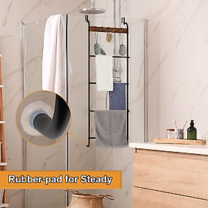 Over The Door Towel Rack, Bath Back Door Towel Bar Hanger with Hooks, 5-Tier Door Towel Rack Holder for Bathroom Farmhouse Living Room