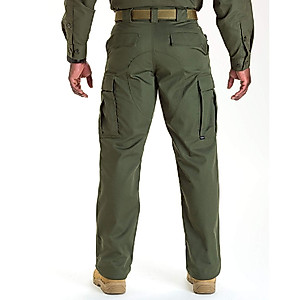 5.11 Tactical Men's Twill TDU Pants, Poly-Cotton Fabric, TecTac System Compatible, TDU Green, X-Small, Long, Style 74004