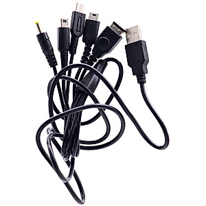 Deal4GO 1.2m 5-in-1 USB Charging Cable Charger Cord Replacement for GBA SP,Wii U,PSP,NDS Lite/NDSL,New 3DS(XL/LL),3DS(XL/LL),2DS,DSi (1.2MUSB-5in1)
