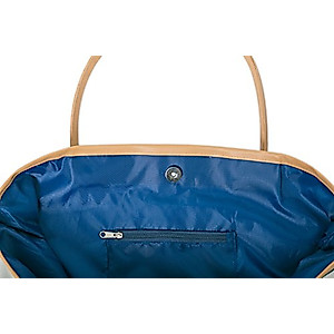 AIREE FAIREE Tote Bag Canvas Beach Bag Striped Summer Nautical Shopper for Ladies size 18" x 12" x 5"