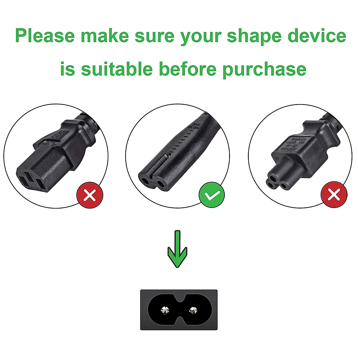 6ft 2 Prong AC Power Cord Compatible with Sony PS4 PS5 PS3 Slim, Playstation 4, Xbox One S, Xbox One X, Xbox Series X, Xbox Series S Replacement Lost Game Console Power Supply Cable