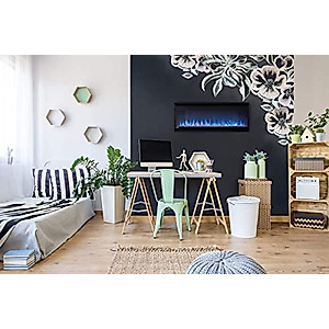 Napoleon Alluravision 42 - NEFL42CHS - Slimline, Wall Hanging Electric Fireplace, 42-in, Black, Crystal Ember Bed, 3 Flame Colours, Remote Included