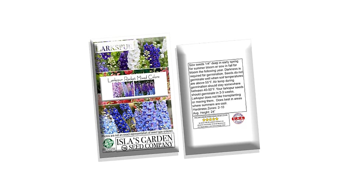 Larkspur Rocket Mix Flower Seeds - Vibrant Multi-Color Blooms & Gifts