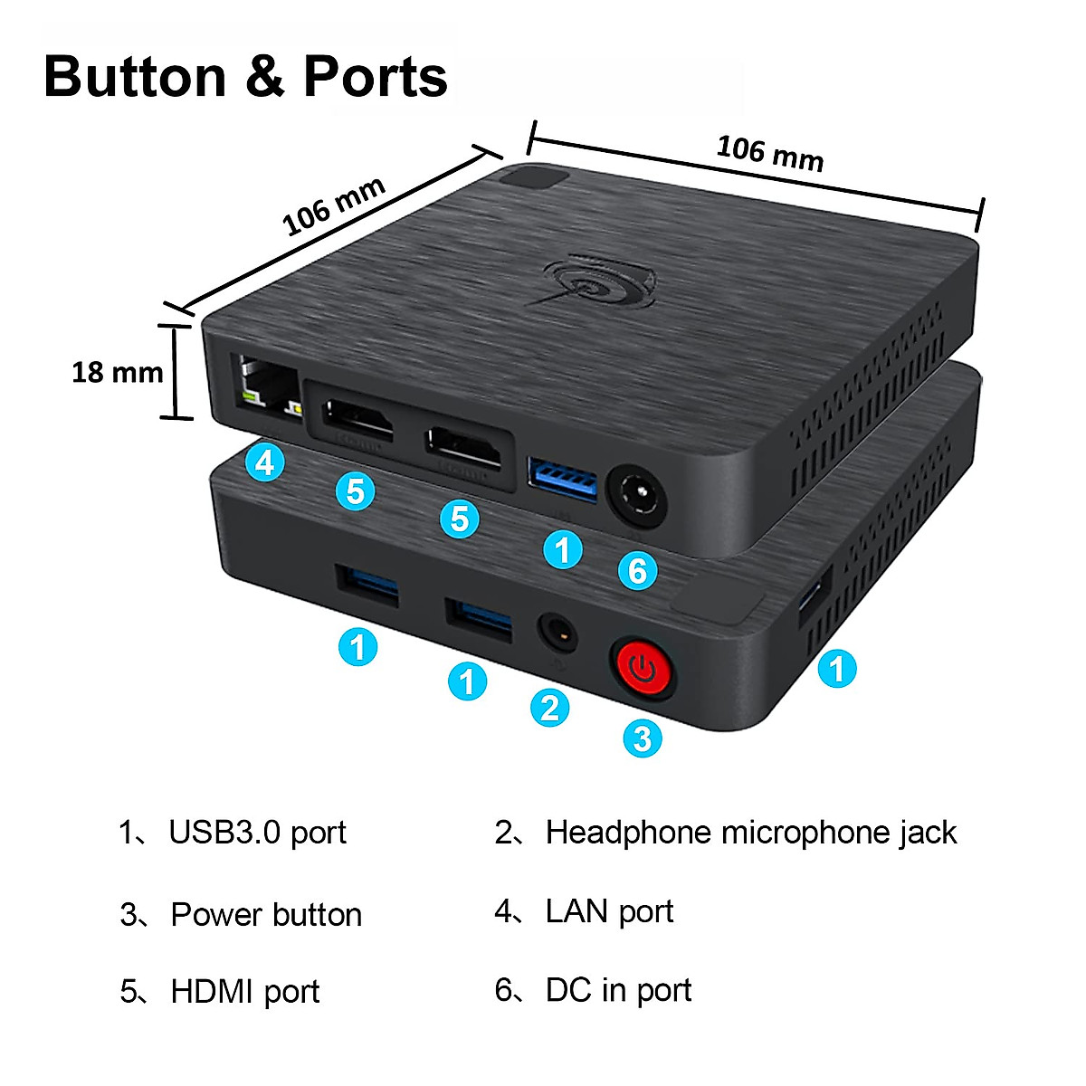 Beelink N3350 Processor (up to 2.4GHz), T4 Pro Mini PC, 4GB+64GB eMMC Mini Desktop Computer, 2.4G+5.8G WiFi, Gigabit Ethernet, BT 4.0, 4K@30Hz, Dual HDMI