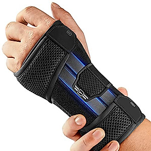 FREETOO Wrist Brace for Carpal Tunnel Relief Night Support with Soft Pad, Hand Brace with 3 Stays for Women Men Work, Adjustable Wrist Splint Fit Left Right Hand for Arthritis, Tendonitis(Left, S/M)